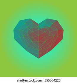 Copper Heart Green Background Stock Vector (Royalty Free) 555654220 ...
