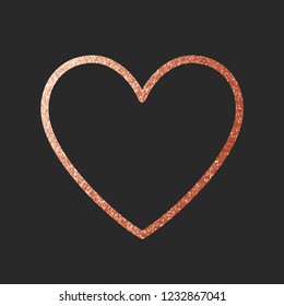 Copper Heart Icon Vector Line: vector de stock (libre de regalías ...