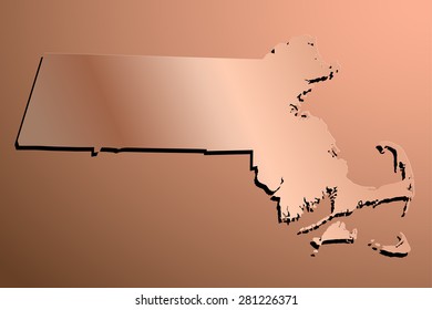 Copper Map State Massachusetts Stock Vector (Royalty Free) 281226371 ...