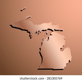 Copper Map State Michigan Stock Vector (Royalty Free) 281305769 ...