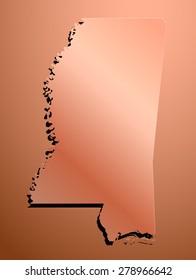 Copper Map State Mississippi Stock Vector (Royalty Free) 278966642 ...