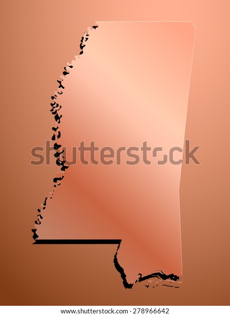 Copper Map State Mississippi Stock Vector (Royalty Free) 278966642 ...
