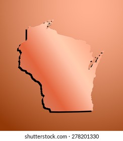 Copper Map State Wisconsin Stock Vector (Royalty Free) 278201330 ...