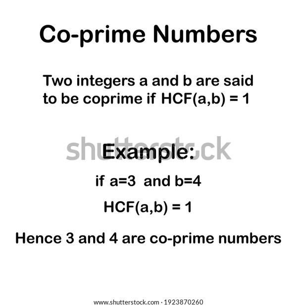 Coprime Numbers Definition Examples Stock Vector (Royalty Free ... Coprime Numbers Definition Examples Stock Vector (Royalty Free ...
