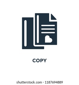 Copy Icon Black Filled Vector Illustration Stock Vector (Royalty Free ...