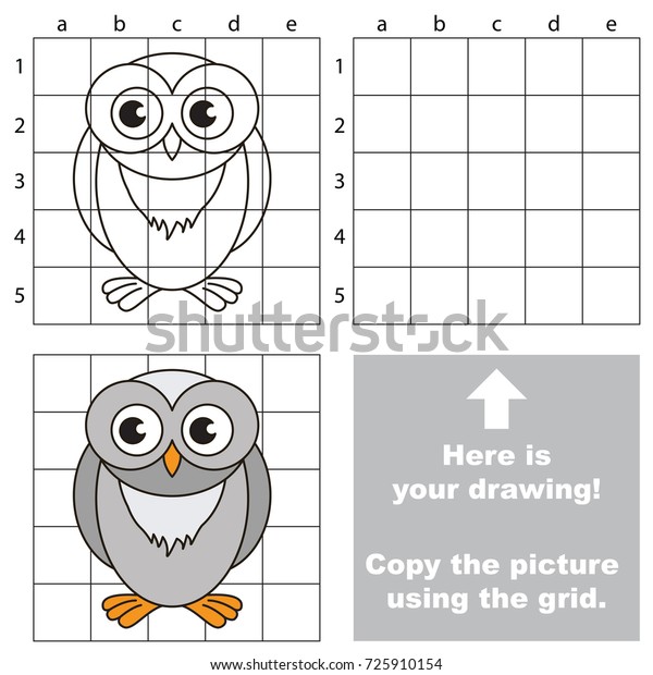Copy Picture Using Grid Lines Simple Stock Vector (Royalty Free) 725910154