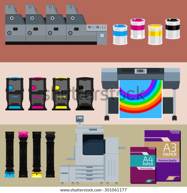 Copy Printing Polygraph Equipment Business Media Stock Vector (Royalty ...