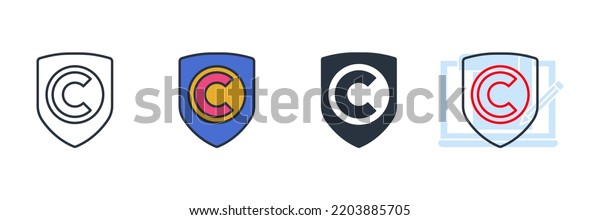 Copyright Icon Logo Vector Illustration Copyright Stock Vector (Royalty ...
