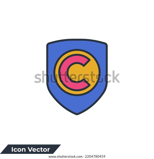 Copyright Icon Logo Vector Illustration Copyright Stock Vector (Royalty ...