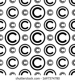 Copyright Icon Seamless Pattern Copyright Letter Stock Vector (Royalty ...