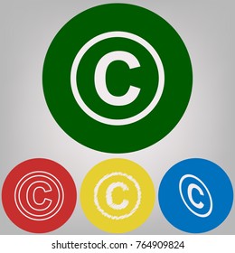 Copyright Sign Illustration Set Red Orange Stock Vector (Royalty Free ...