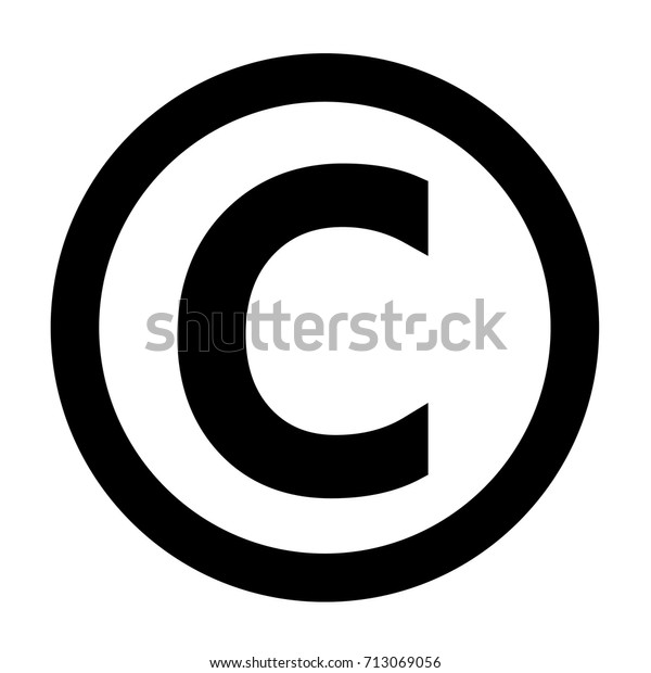Copyright Symbol Flat Design On White Stock Vector (Royalty Free) 713069056