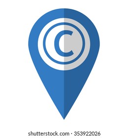 Copyright Symbol Vector Icon Blue Map Stock Vector (Royalty Free ...