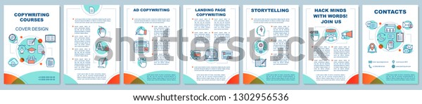 Copywriting Brochure Template Advertising Texts Writing Stock Vector ...