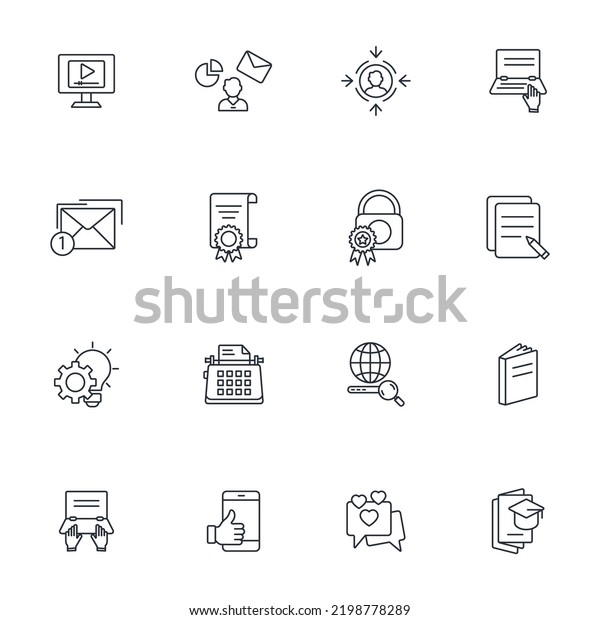 Copywriting Icons Set Copywriting Pack Symbol Stock Vector (Royalty ...