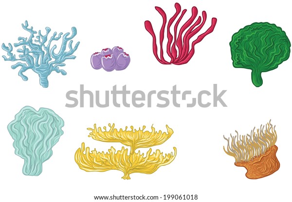 Coral Cartoon Stock Vector (Royalty Free) 199061018 | Shutterstock