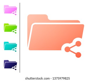 Coral Share Folder Icon Isolated On Stock Vector (Royalty Free ...