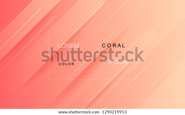 Coral Trendy Color 2019 Gradient Geometric Stock Vector (Royalty Free ...