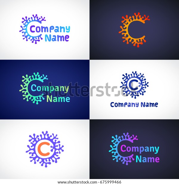 Corals Logo Emblem Circle Aquatic Symbol Stock Vector (Royalty Free ...