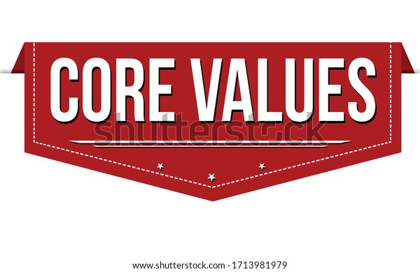 Core values banner design on white background, vector illustration