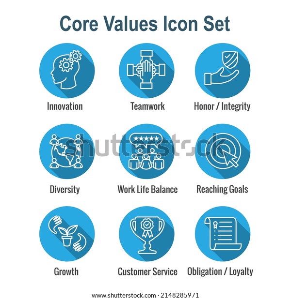 Core Values Icon Set Teamwork Work: เวกเตอร์สต็อก (ปลอดค่าลิขสิทธิ์ ...