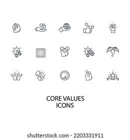 Core Values Icons Set Core Values Stock Vector (Royalty Free ...