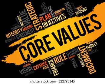 Core Values Word Cloud Business Concept Stock Vector (Royalty Free ...