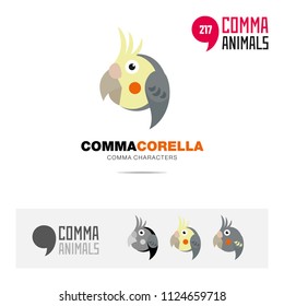 Corella Parrot Bird Concept Icon Set Stock Vector (Royalty Free ...