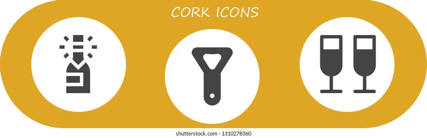 Cork Icon Set 3 Filled Cork: vector de stock (libre de regalías ...