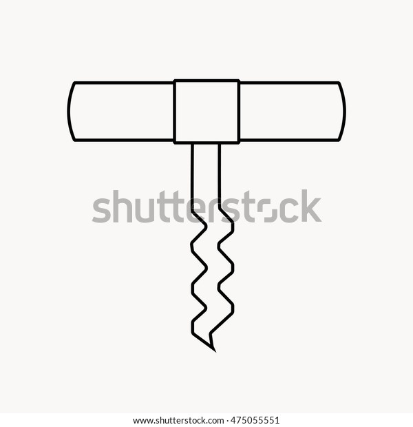 Corkscrew Icon Outline Design Flat Vector Stock Vector (Royalty Free ...