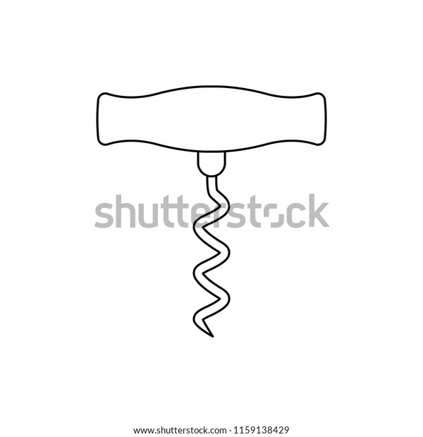 Corkscrew Outline Drawing Vector Illustration Isolated: vetor stock ...