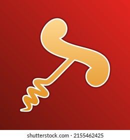 Corkscrew Sign Illustration Golden Gradient Icon Stock Vector (Royalty ...