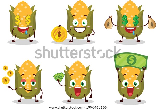 Corn Cartoon Character Cute Emoticon Bring Stock Vector (Royalty Free ...