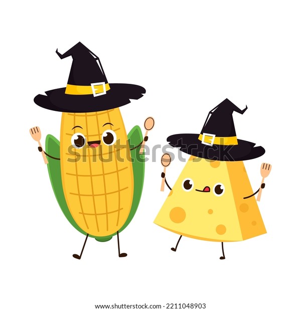 Corn Cheese Cartoon Vector Cute Vegetable Stock Vector (Royalty Free ...