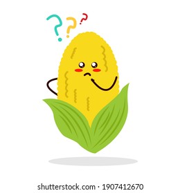 Corn Cute Character Curious This Illustration Stock Vector (Royalty ...