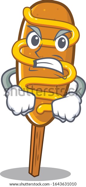 Corn Dog Cartoon Character Style Having Stock Vector (Royalty Free ...