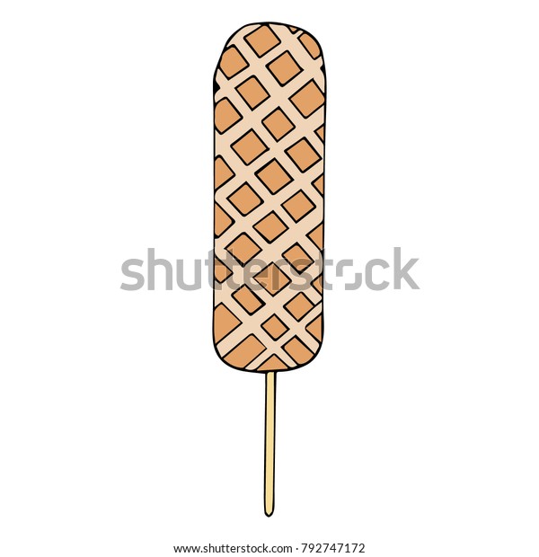 Corn Dog Vector Illustration Doodle Style Stock Vector (Royalty Free ...