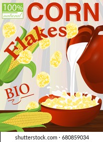 Packaging Design Ads Corn Flakes Template 库存矢量图（免版税）1383080531 ...