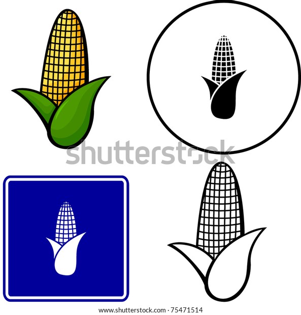 Corn Illustration Sign Symbol Stock Vector (Royalty Free) 75471514