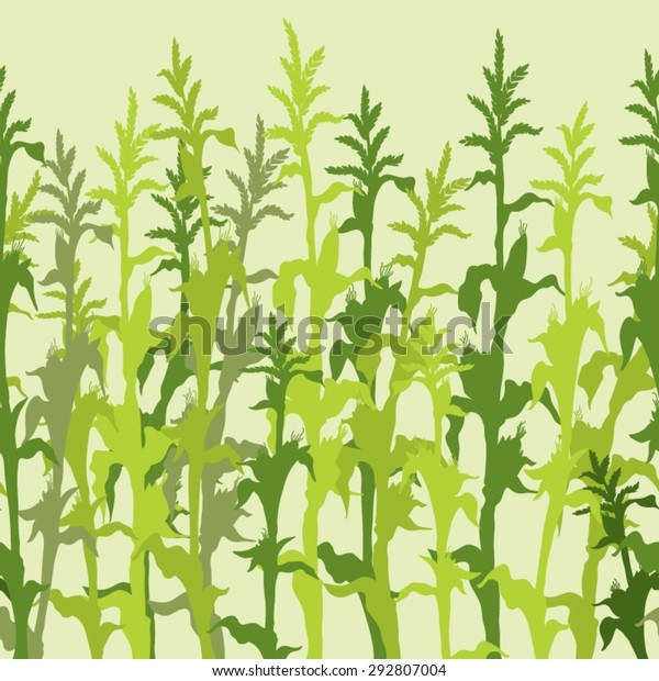 Corn Plants Horizontal Seamless Texture Vector Stock Vector (Royalty ...