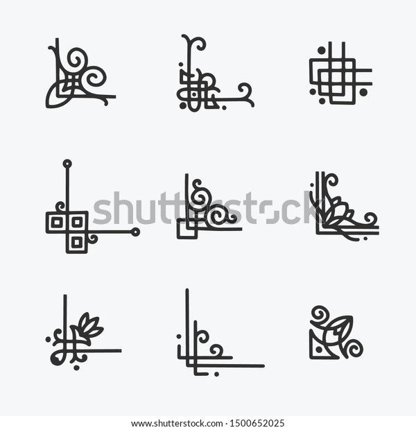 Corner Border Hand Drawn Style Stock Vector (Royalty Free) 1500652025