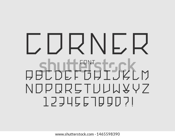 Corner Font Vector Alphabet Letters Numbers Stock Vector (Royalty Free ...