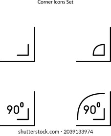 Corner Icons Set Isolated On White Stock Vector (Royalty Free ...