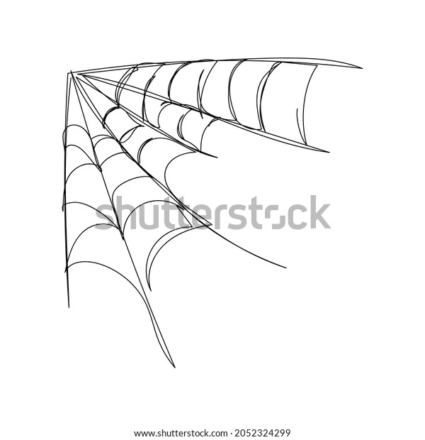 Corner Spider Web One Line Art Stock Vector (Royalty Free) 2052324299 ...