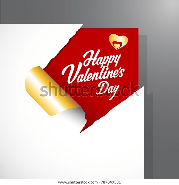 Corner Torn Paper Valentines Day Stock Vector (Royalty Free) 787849531 ...