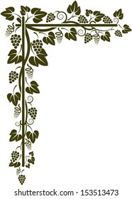 Bunch Vine Corner Grapevine Stock Vector (Royalty Free) 218965903 ...