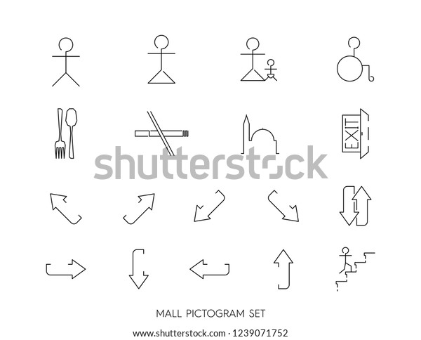 Cornered Pictogram Set Mall Stock Vector (Royalty Free) 1239071752 ...