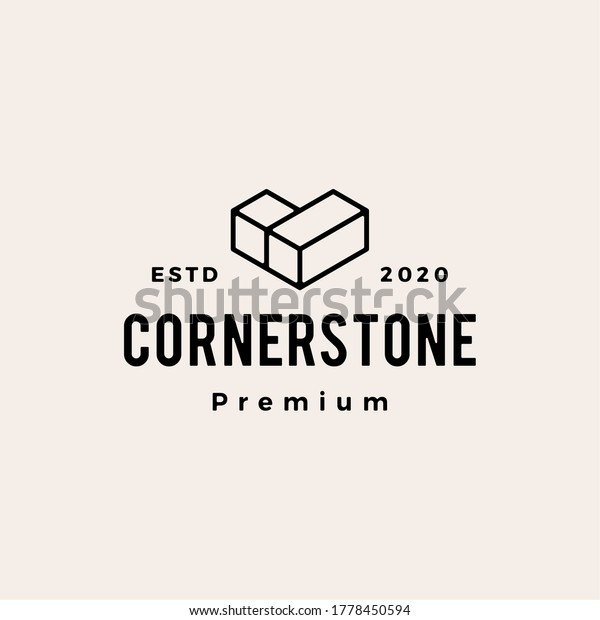 Cornerstone Hipster Vintage Logo Vector Icon Stock Vector (Royalty Free ...