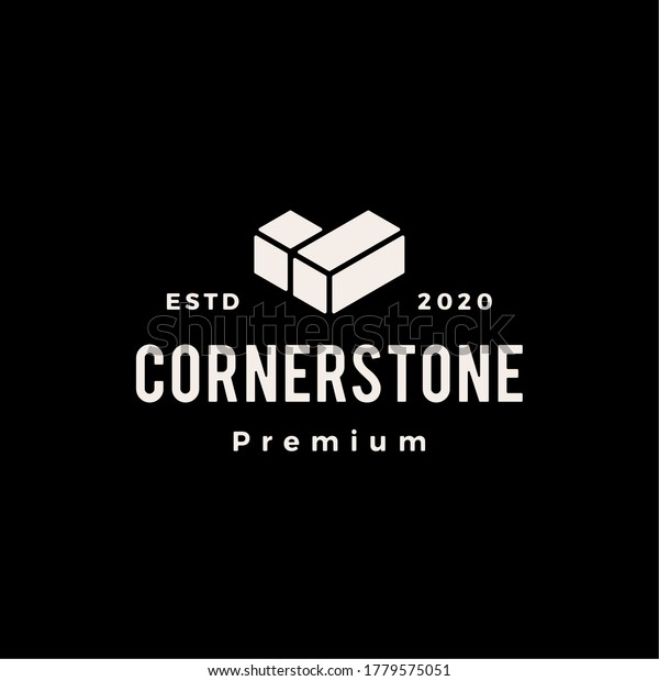 Cornerstone Hipster Vintage Logo Vector Icon Stock Vector (Royalty Free ...