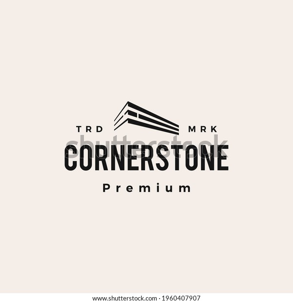 Cornerstone Hipster Vintage Logo Vector Icon Stock Vector (Royalty Free ...